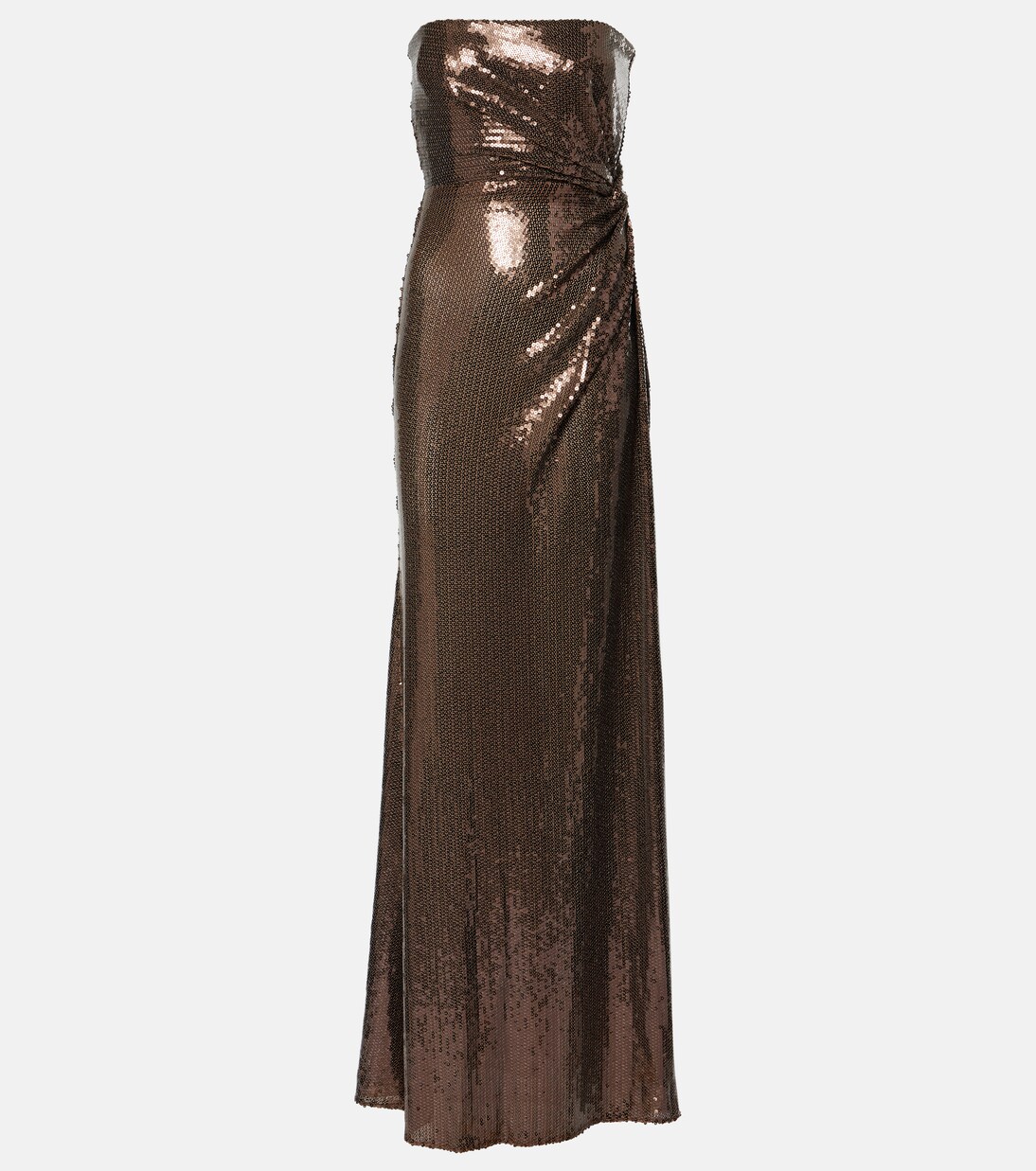 Sequined gathered gown in brown - Alex Perry | Mytheresa