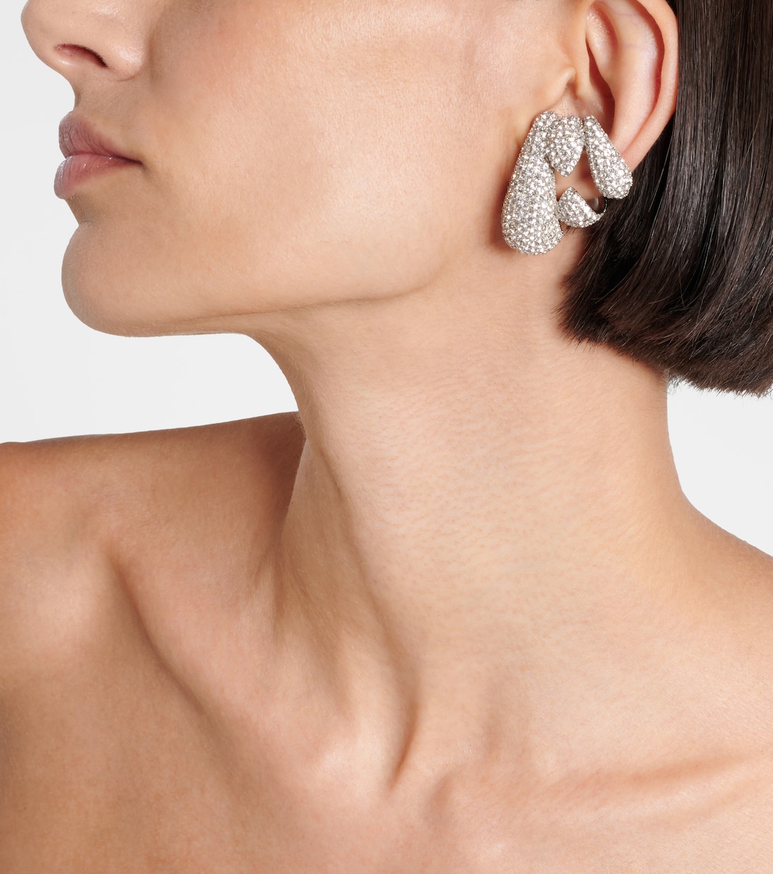 Feline crystal-embellished ear cuffs in silver - Givenchy | Mytheresa