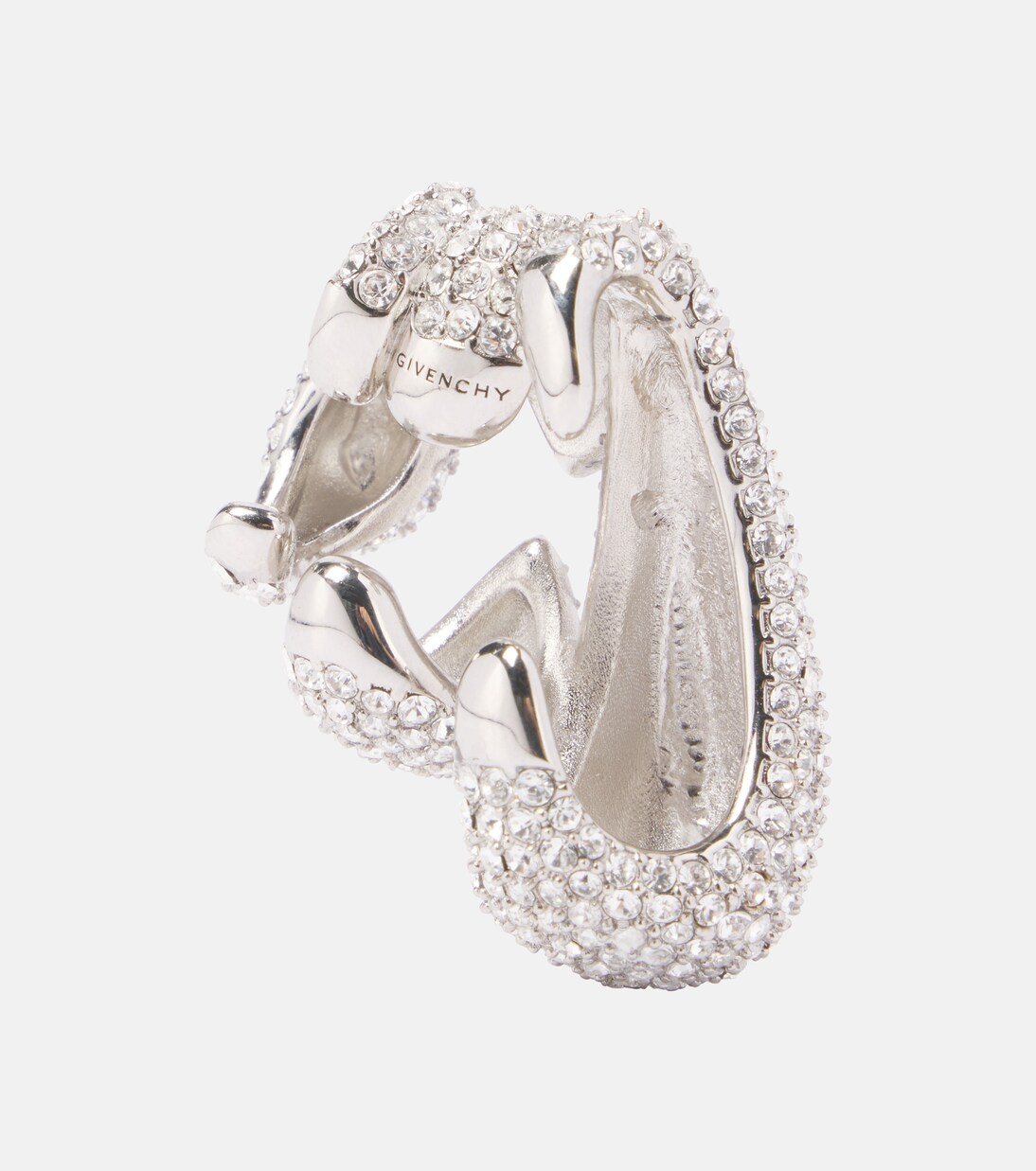 Feline crystal-embellished ear cuffs in silver - Givenchy | Mytheresa