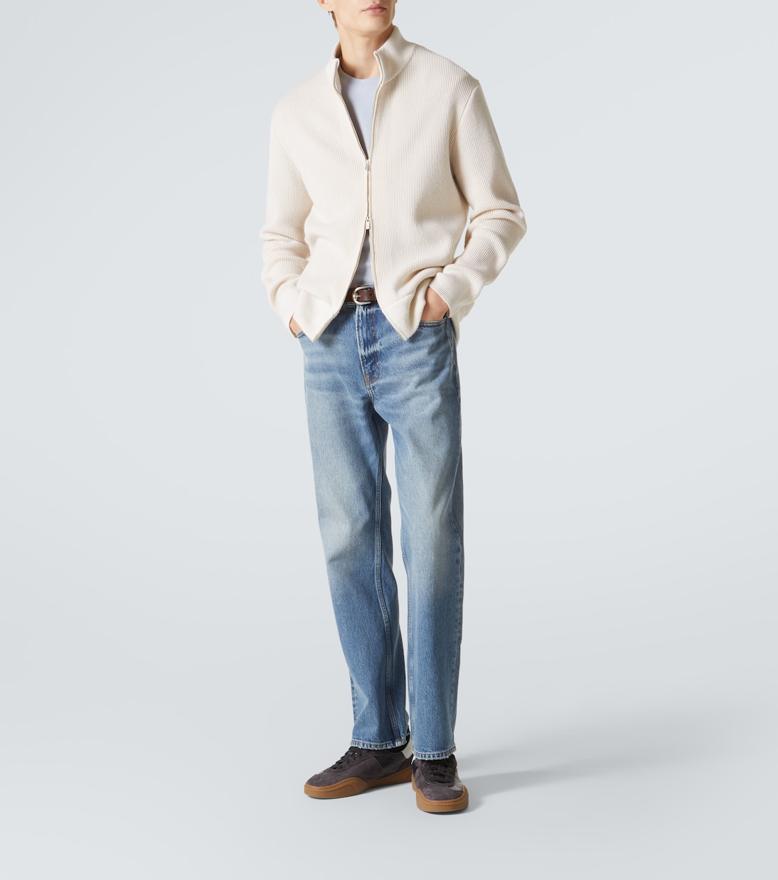 Boxy Jean faded straight jeans in blue - Frame | Mytheresa