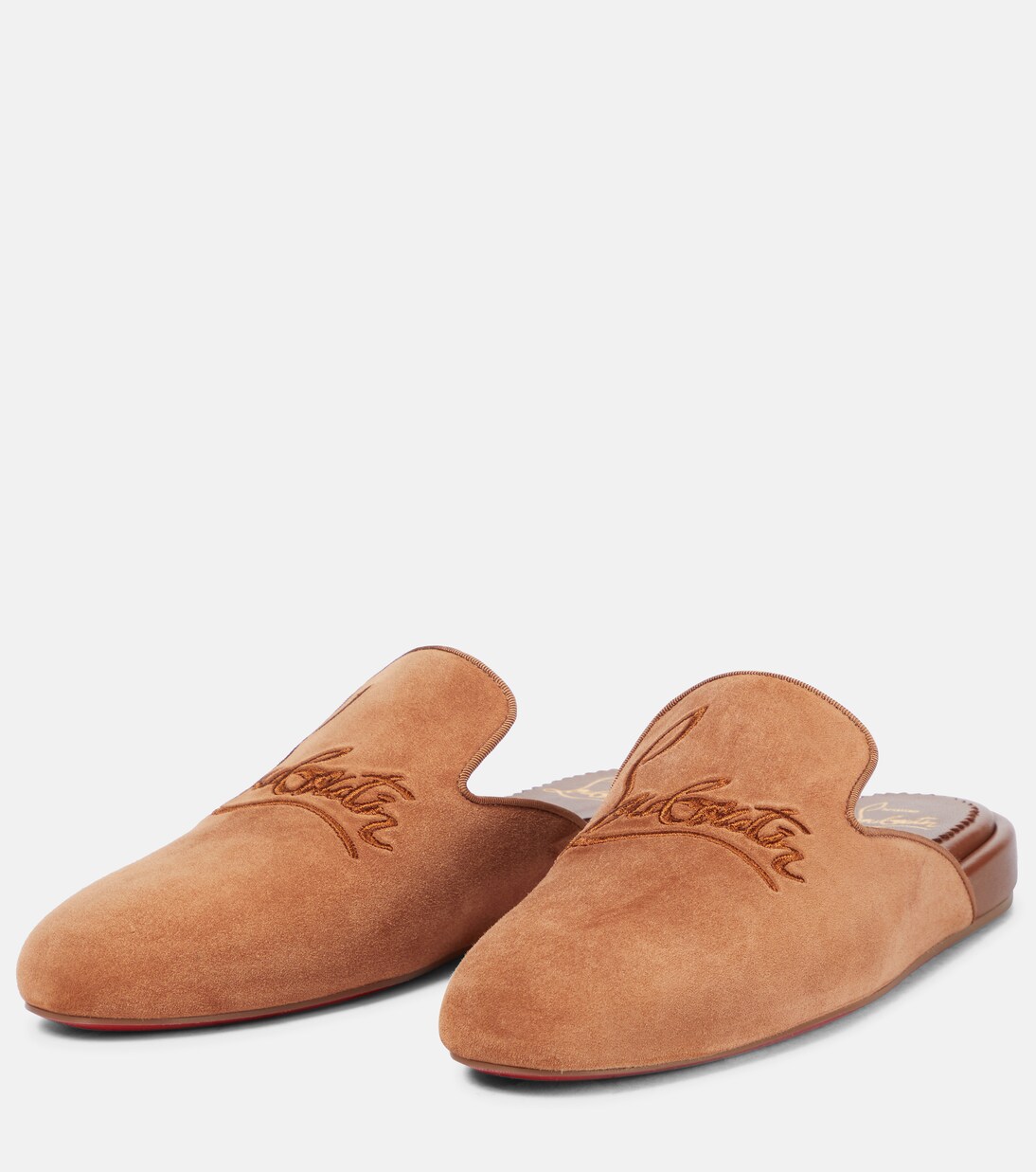 Navy Coolito Donna suede slippers in brown - Christian Louboutin ...