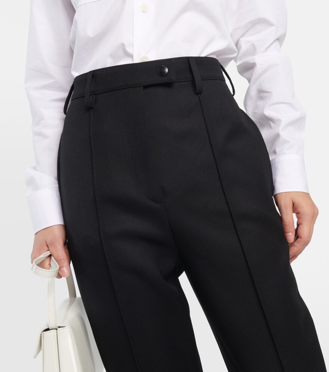 High-rise tapered pants in black - Prada | Mytheresa