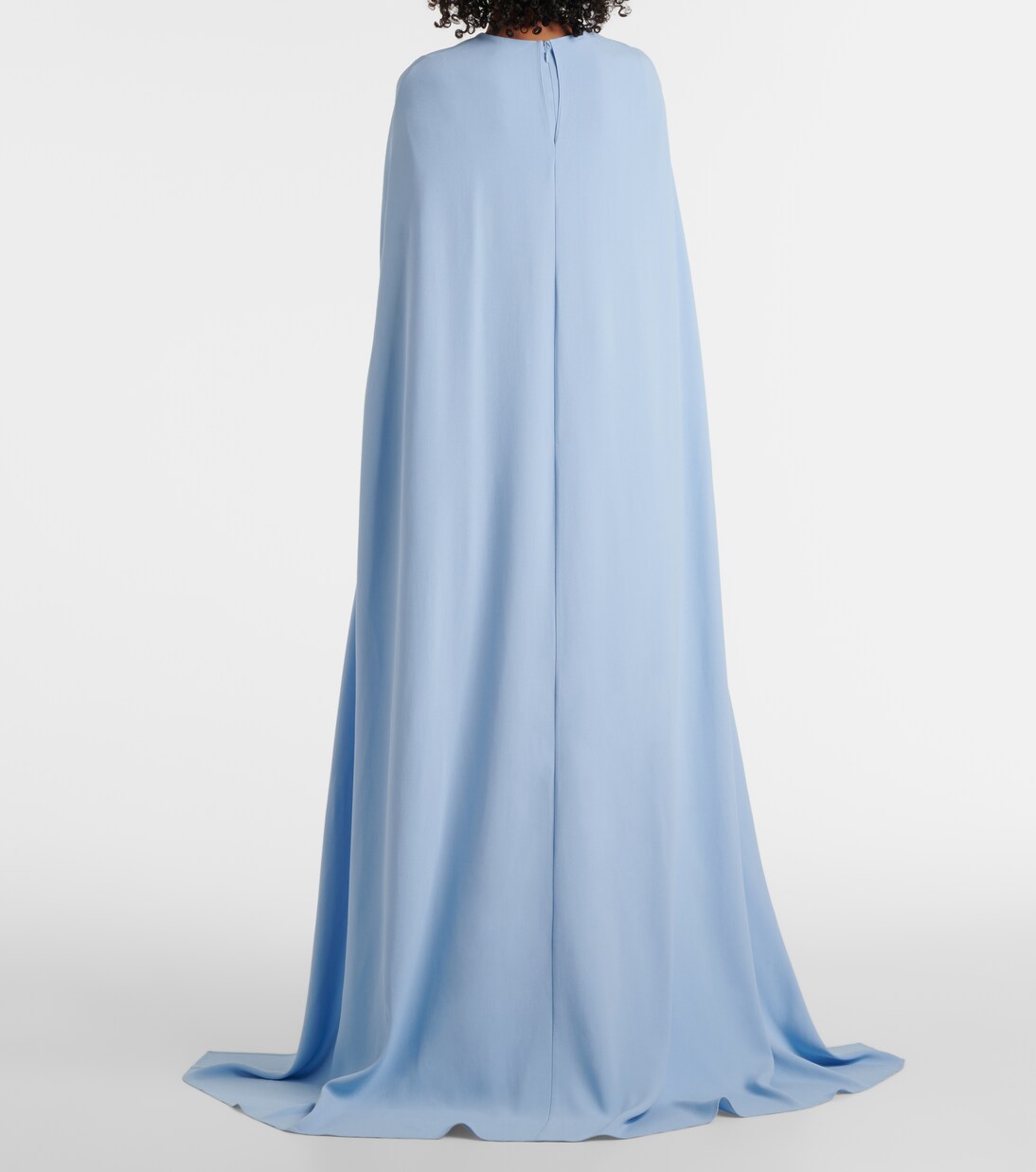 Natasha satin cape gown in blue - Markarian | Mytheresa