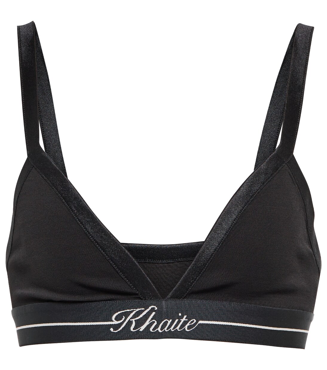 Marcy logo jersey bralette in black - Khaite | Mytheresa