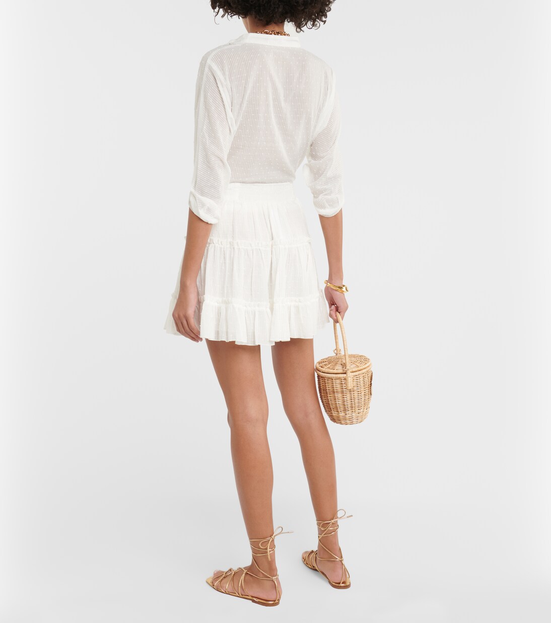 Minifalda Brie de algodón en blanco - Poupette St Barth | Mytheresa