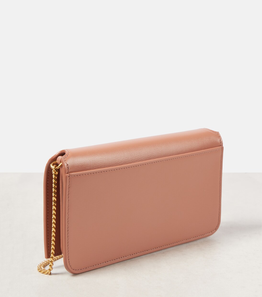Cassandre leather phone pouch in pink - Saint Laurent | Mytheresa