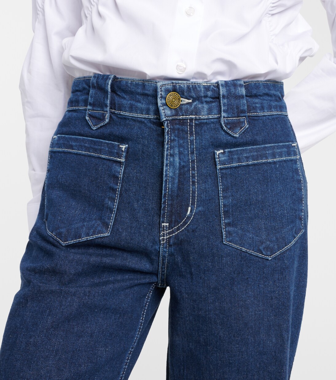 Utility Relaxed cropped straight jeans in blue - Frame | Mytheresa