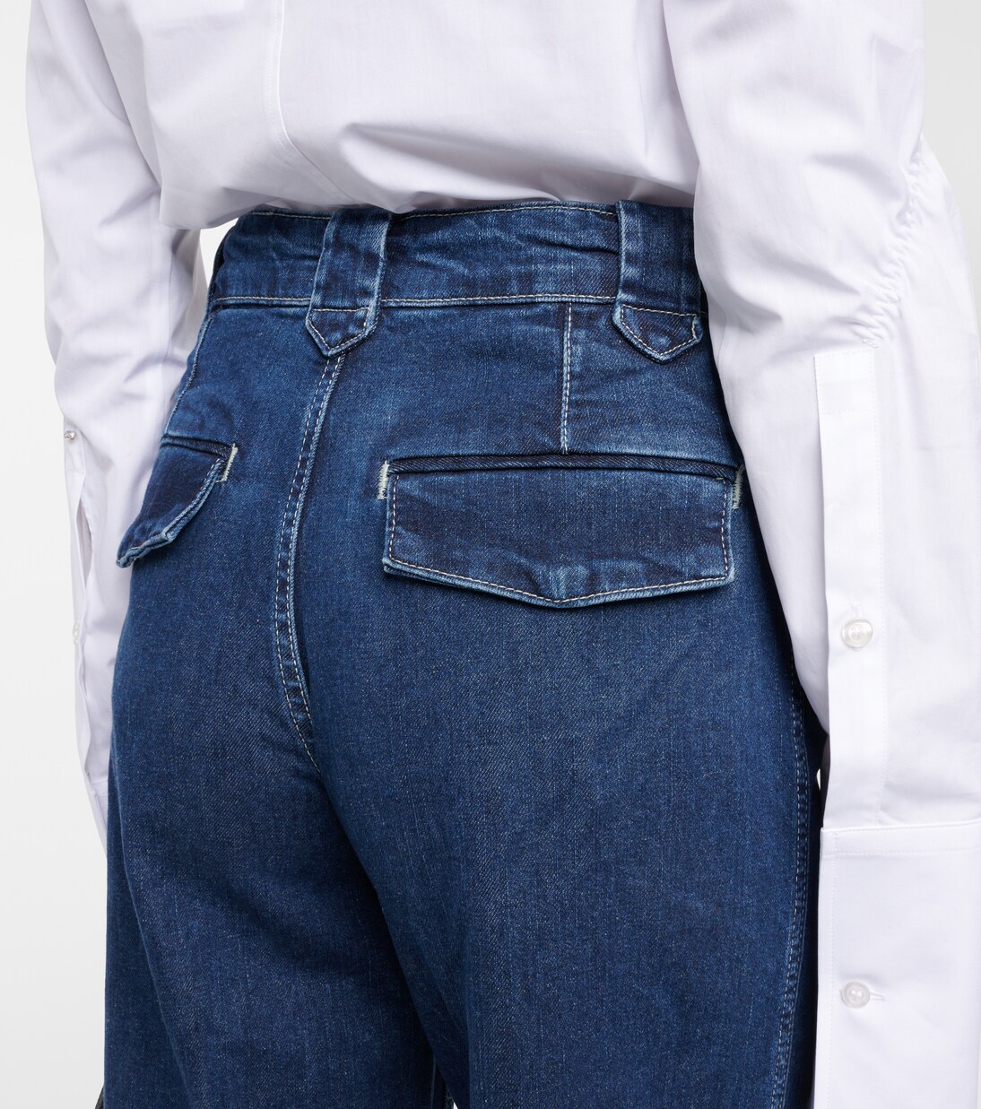 Utility Relaxed cropped straight jeans in blue - Frame | Mytheresa