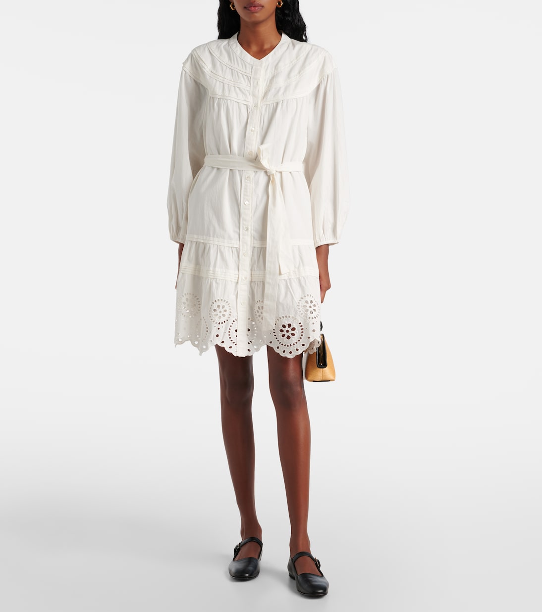 Barb broderie anglaise cotton minidress in white - Velvet | Mytheresa