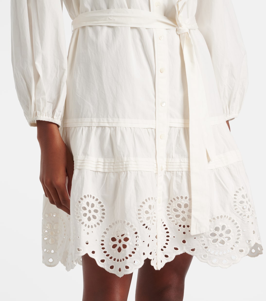 Barb broderie anglaise cotton minidress in white - Velvet | Mytheresa