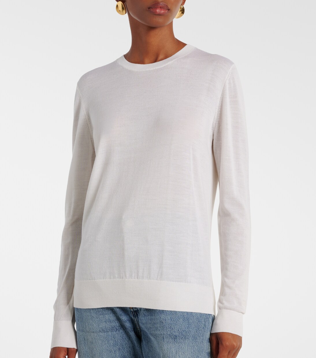 Wool and silk sweater in white - Toteme | Mytheresa