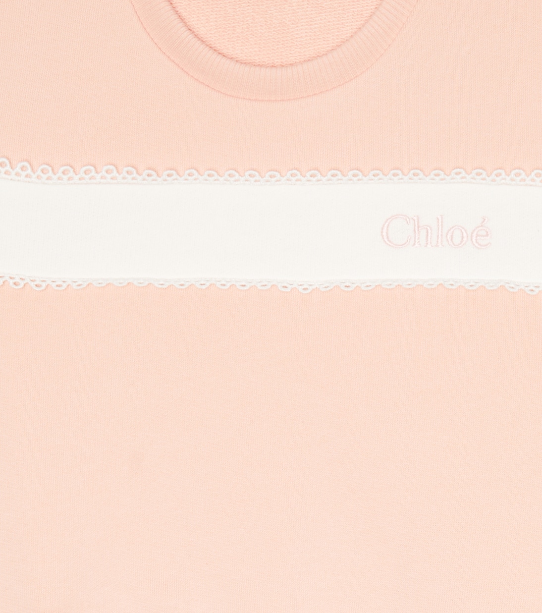 Logo embroidered cotton sweatshirt in pink - Chloe Kids | Mytheresa
