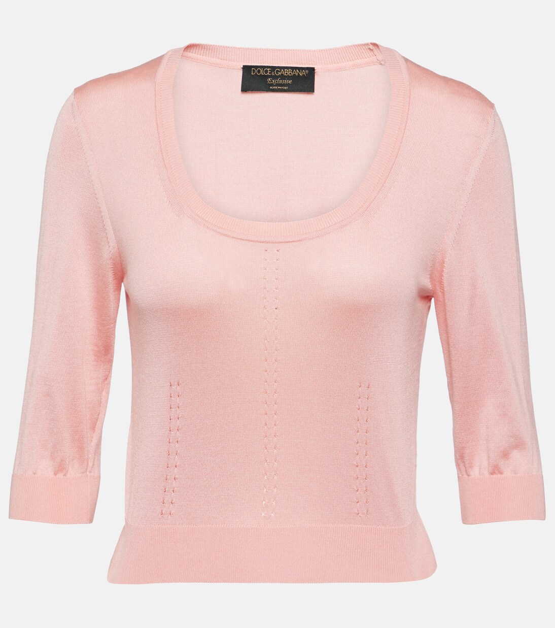 Capri pointelle silk sweater in pink - Dolce Gabbana | Mytheresa