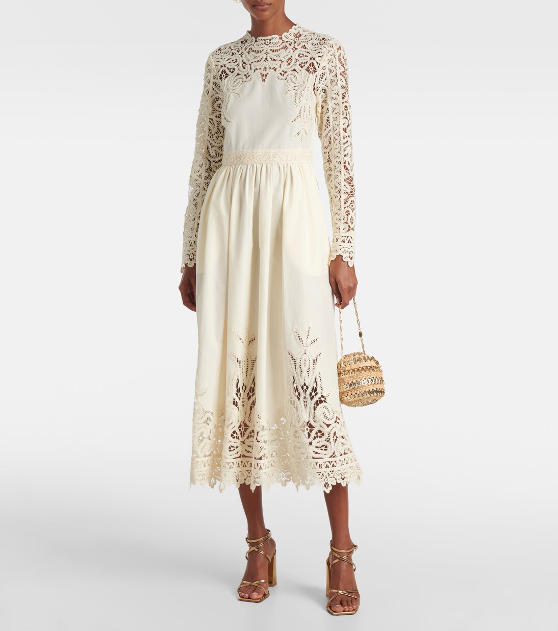 Palermo lace-trimmed cotton and silk gown in white - Ulla Johnson ...