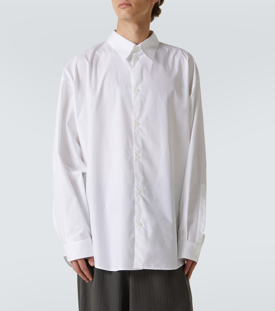 Oversized cotton shirt in white - Balenciaga | Mytheresa