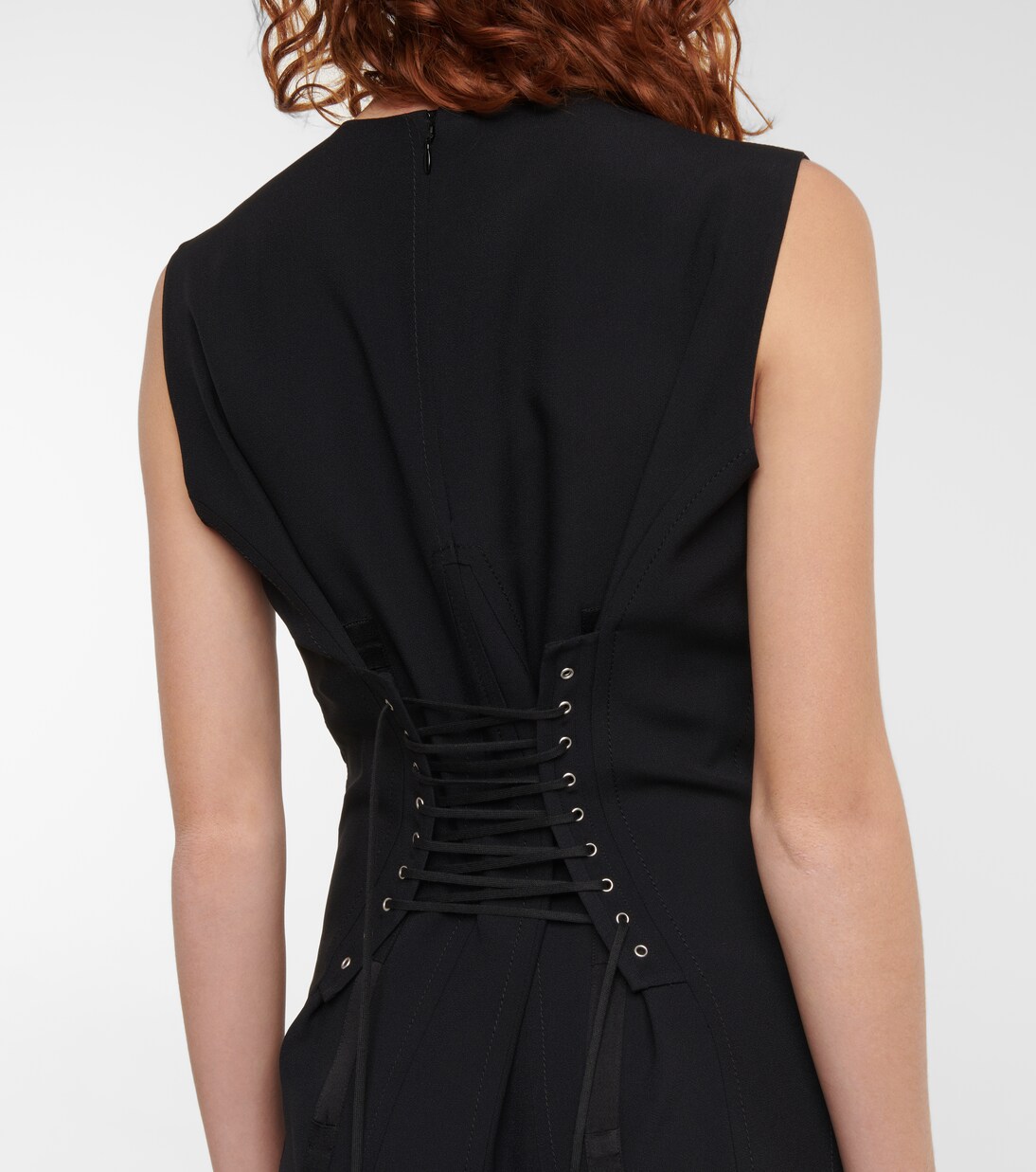 Tie-fastened midi dress in black - Prada | Mytheresa