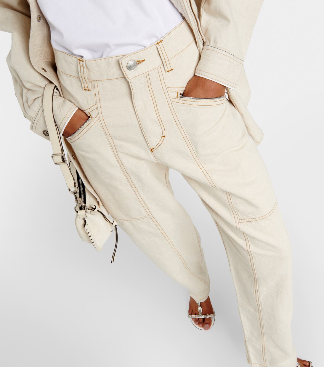 Fanny barrel-leg jeans in white - Isabel Marant | Mytheresa