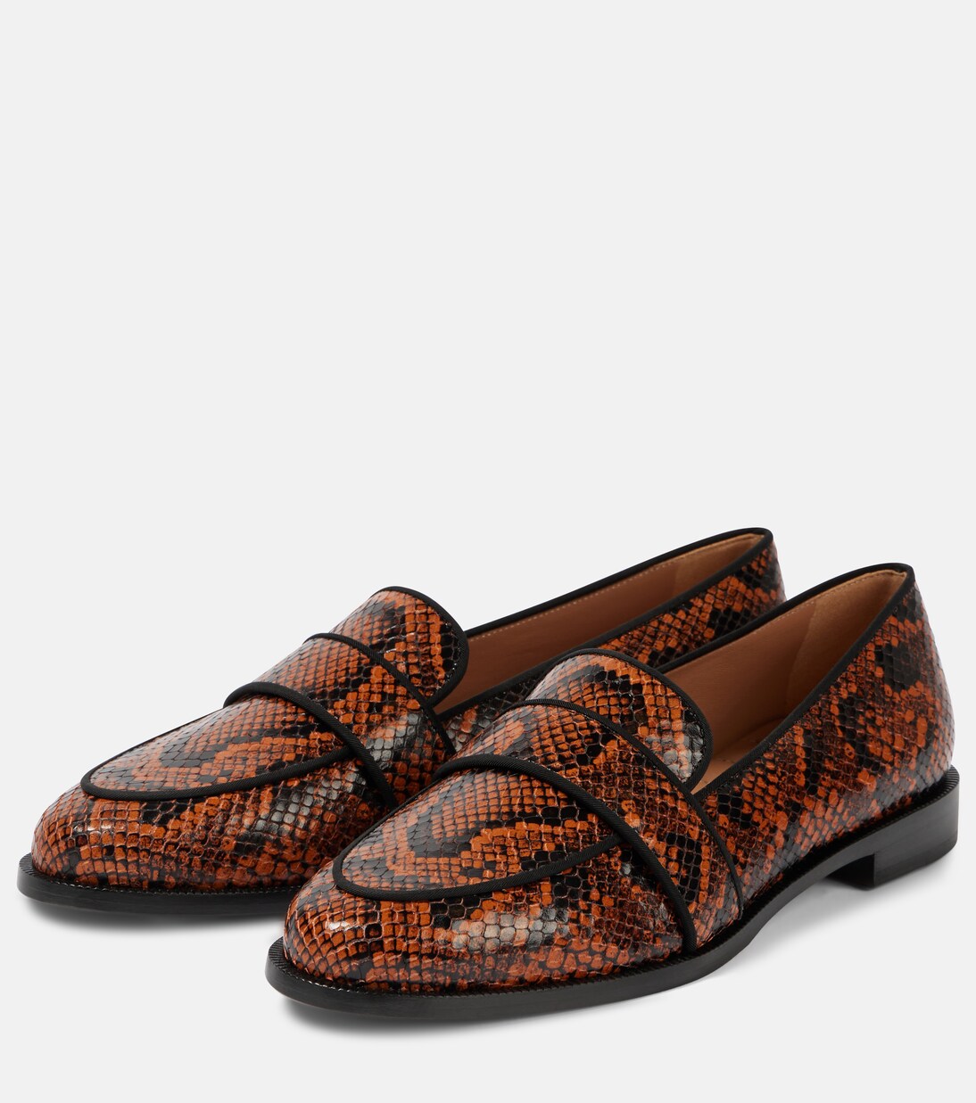 Martin snake-effect leather loafers in multicoloured - Aquazzura ...