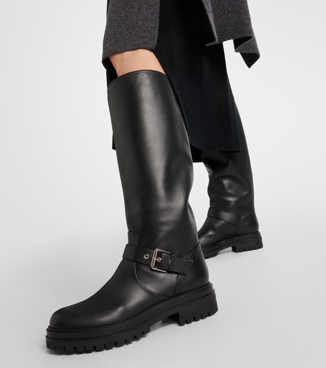 Leather knee-high boots in black - Gianvito Rossi | Mytheresa