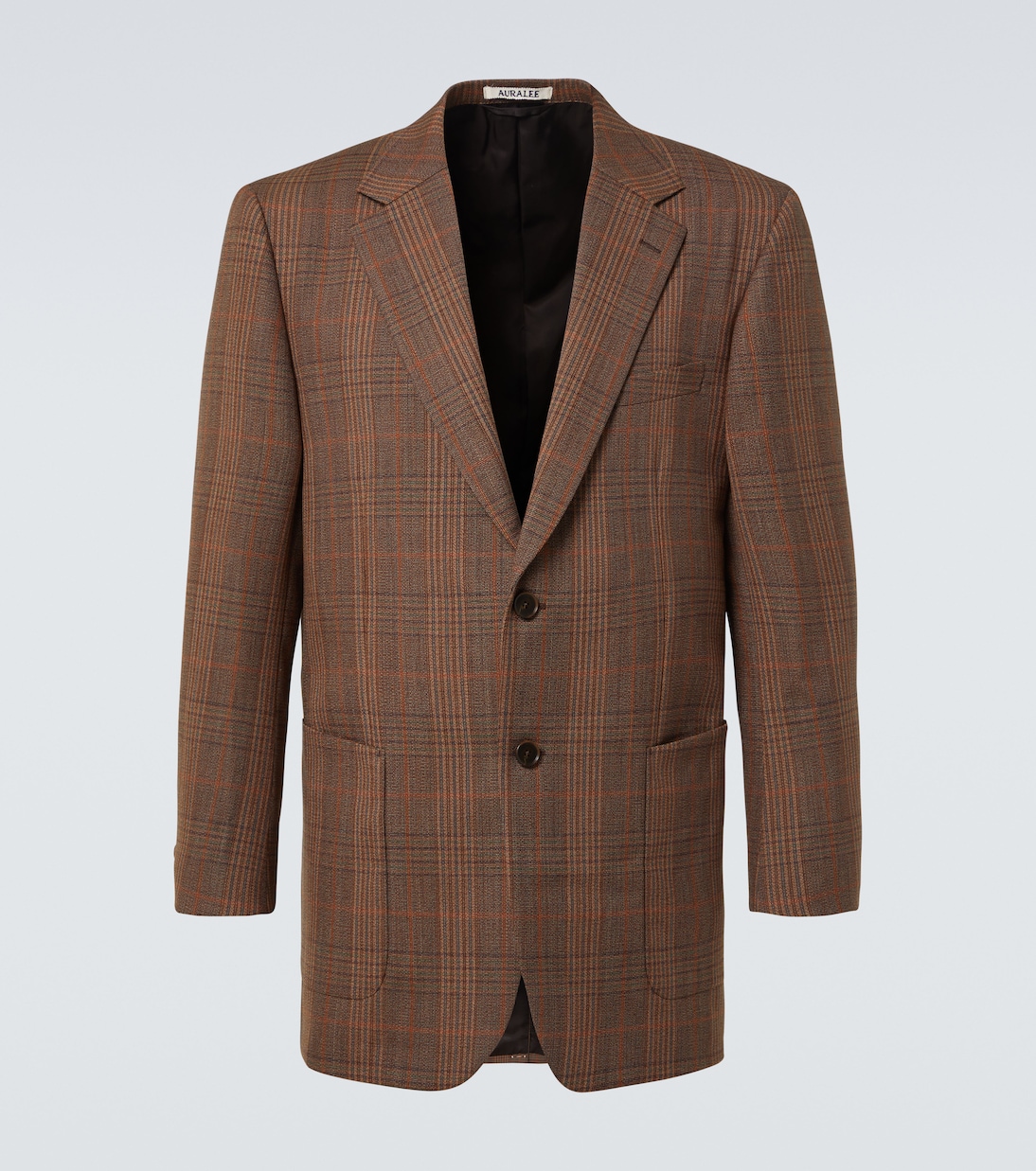 Prince of Wales wool blazer in brown - Auralee | Mytheresa