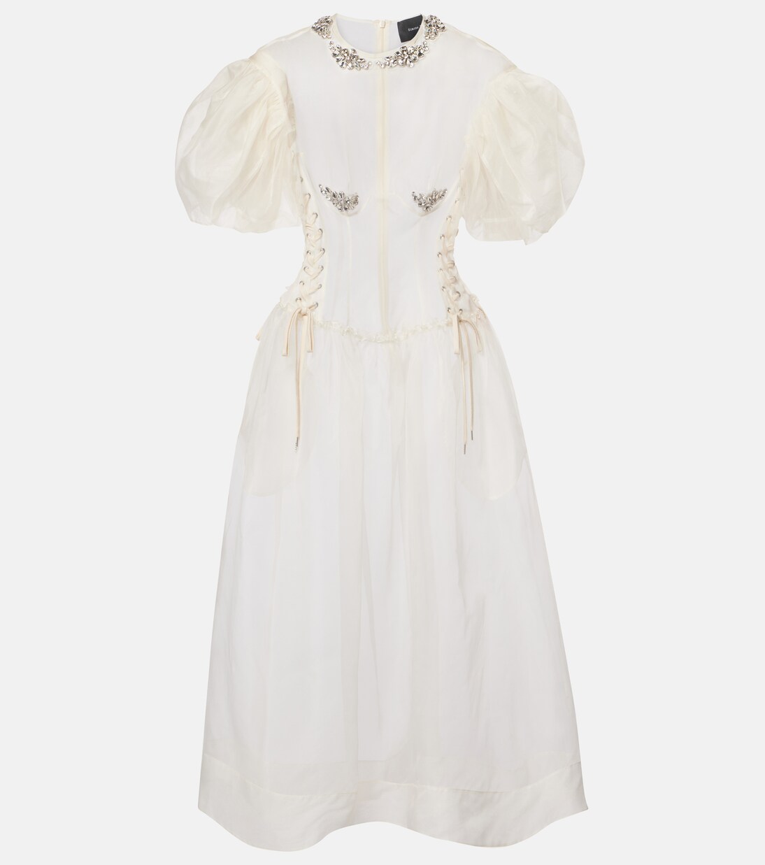 Embellished silk corset gown in white - Simone Rocha | Mytheresa