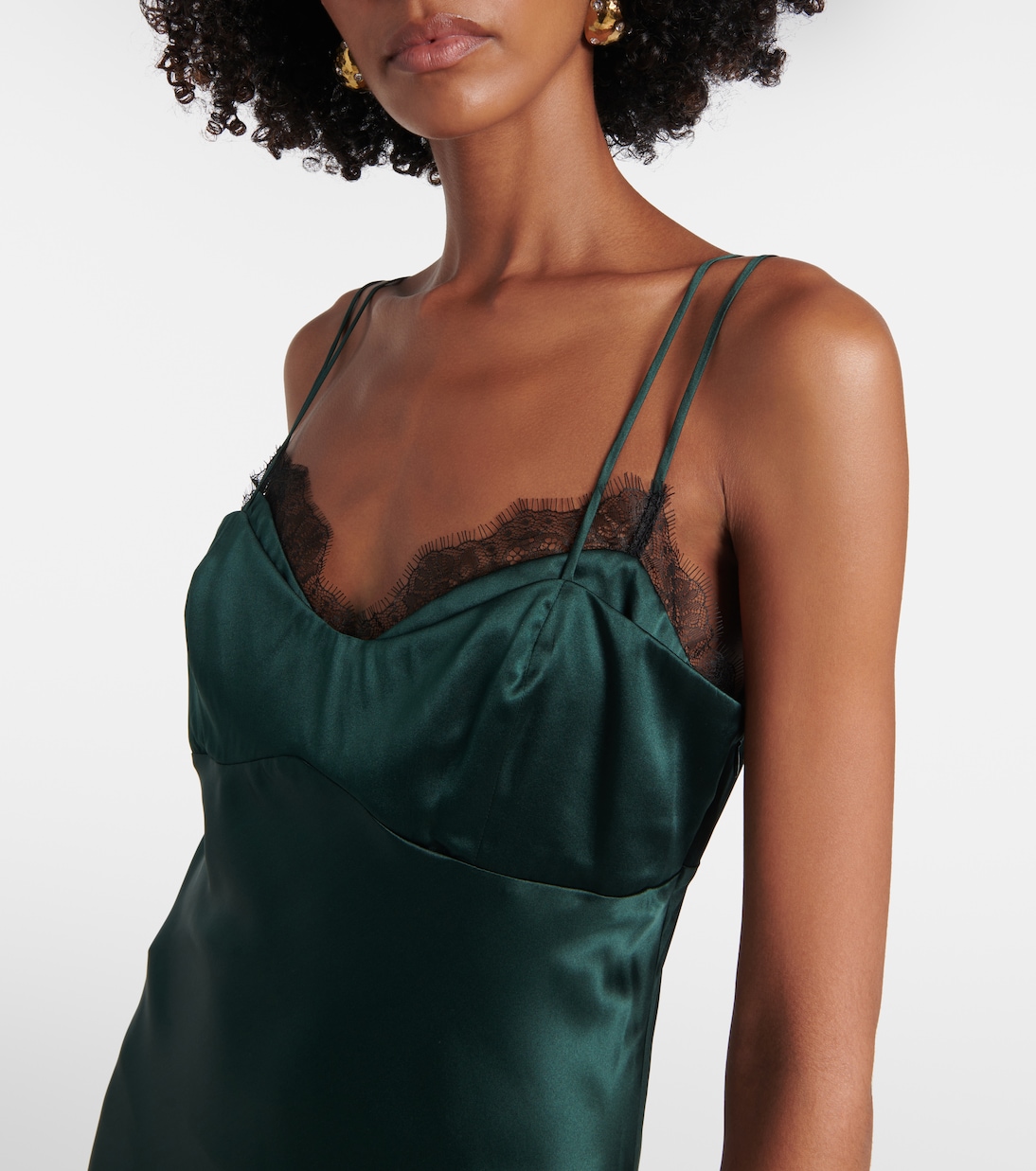 Bixie silk-blend satin slip dress in green - Veronica Beard | Mytheresa