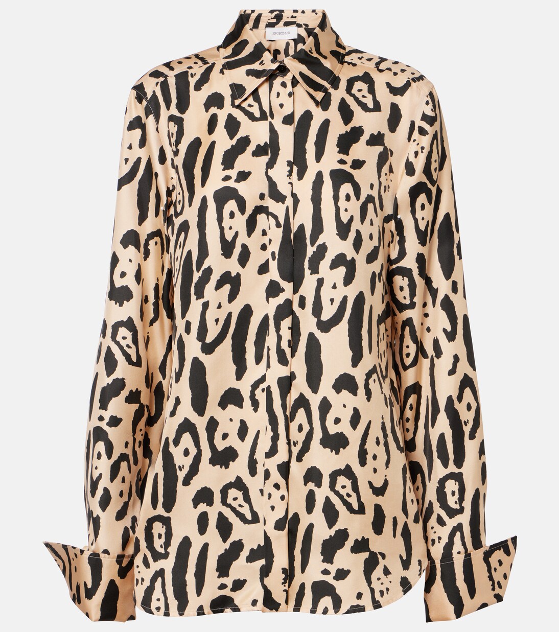 Armony leopard-print silk top in brown - Sportmax | Mytheresa