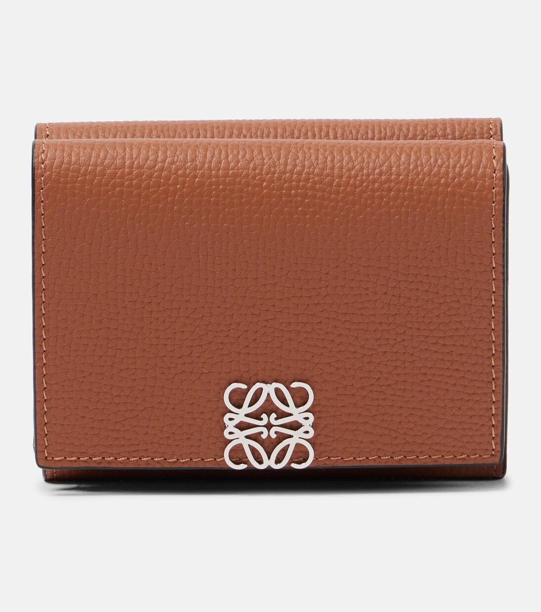 Anagram leather trifold wallet in brown - Loewe | Mytheresa