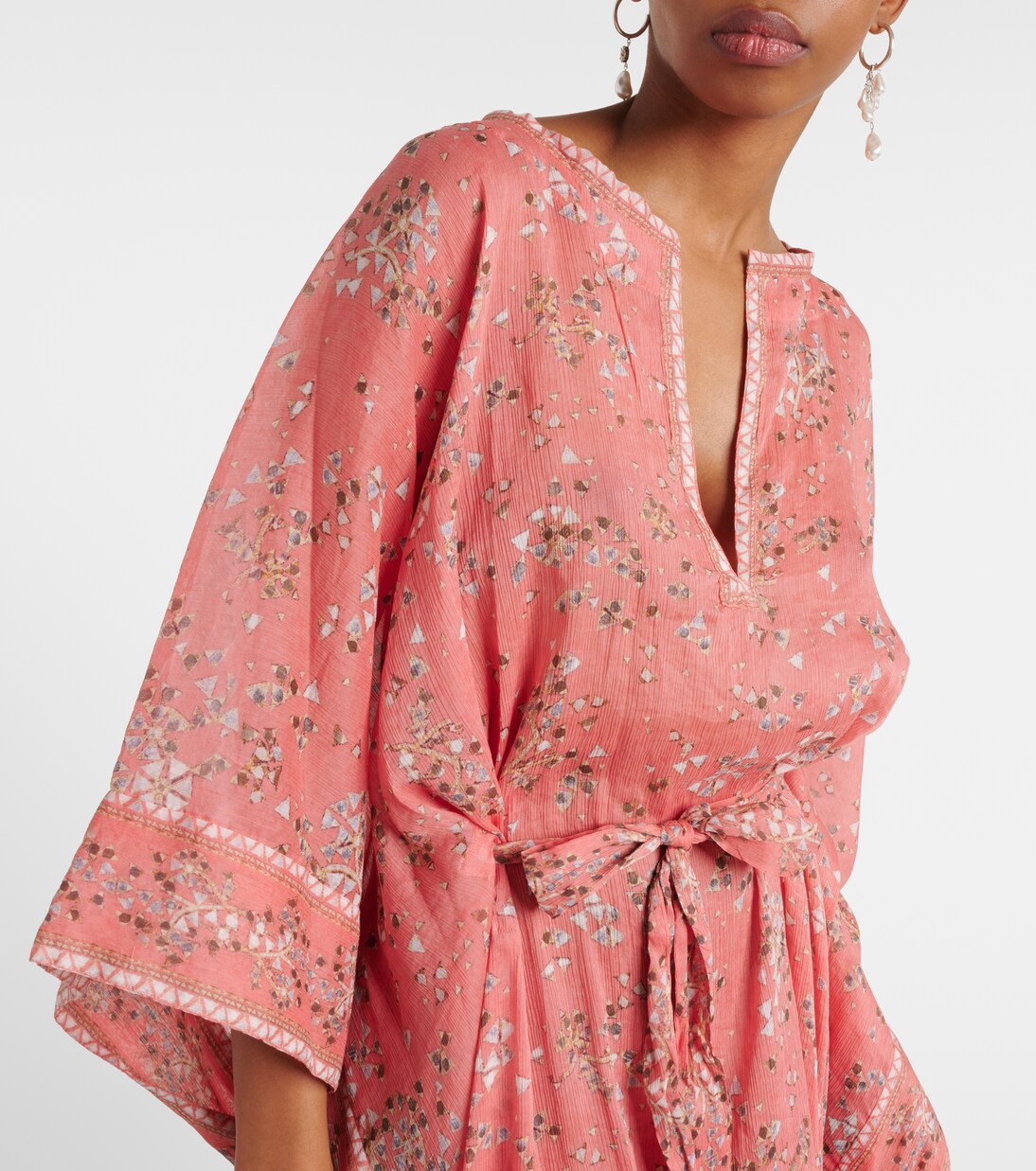 Amira printed cotton and silk maxi dress in pink - Isabel Marant ...
