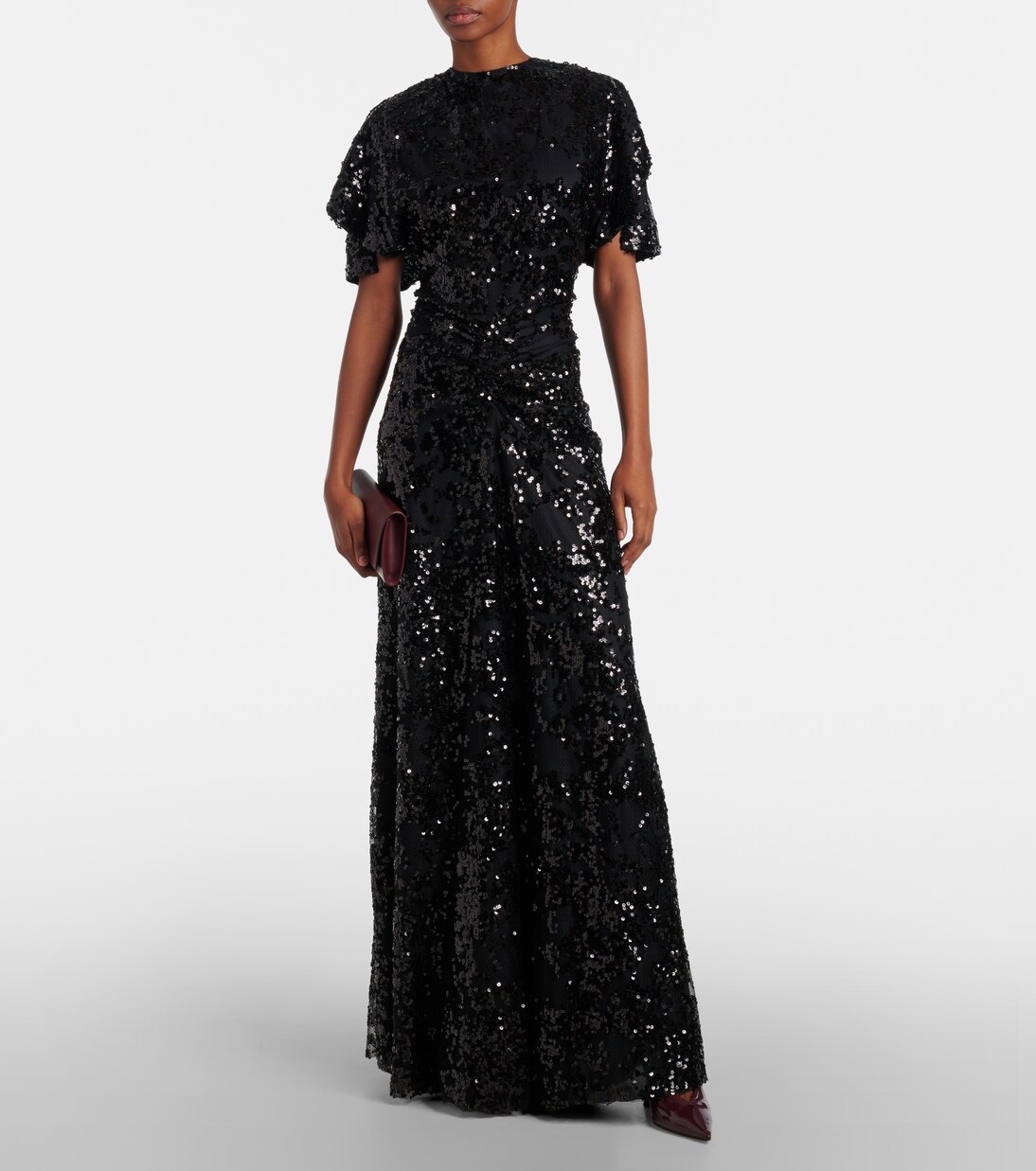Sequined gathered gown in black - Victoria Beckham | Mytheresa