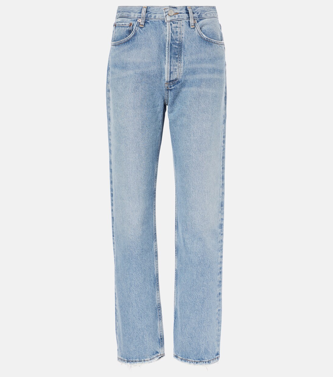 90's Pinch Waist high-rise straight jeans in blue - Agolde | Mytheresa
