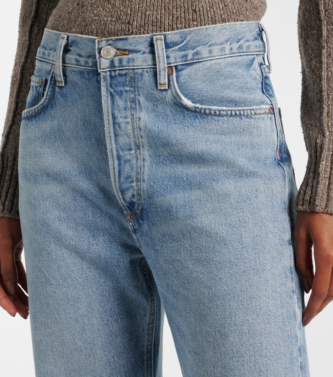 90's Pinch Waist high-rise straight jeans in blue - Agolde | Mytheresa