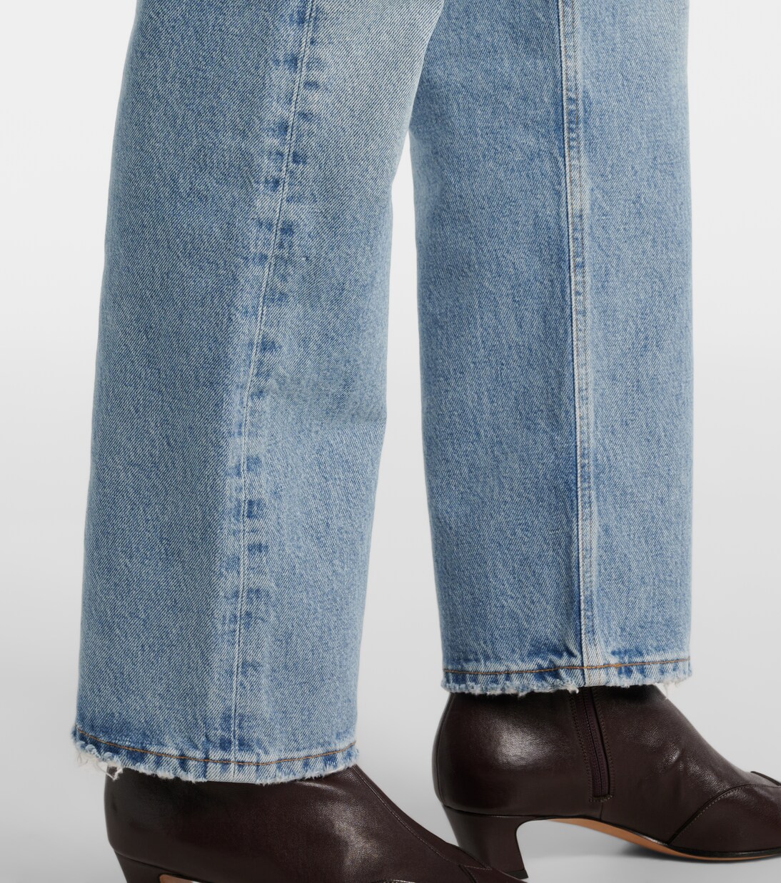 90's Pinch Waist high-rise straight jeans in blue - Agolde | Mytheresa