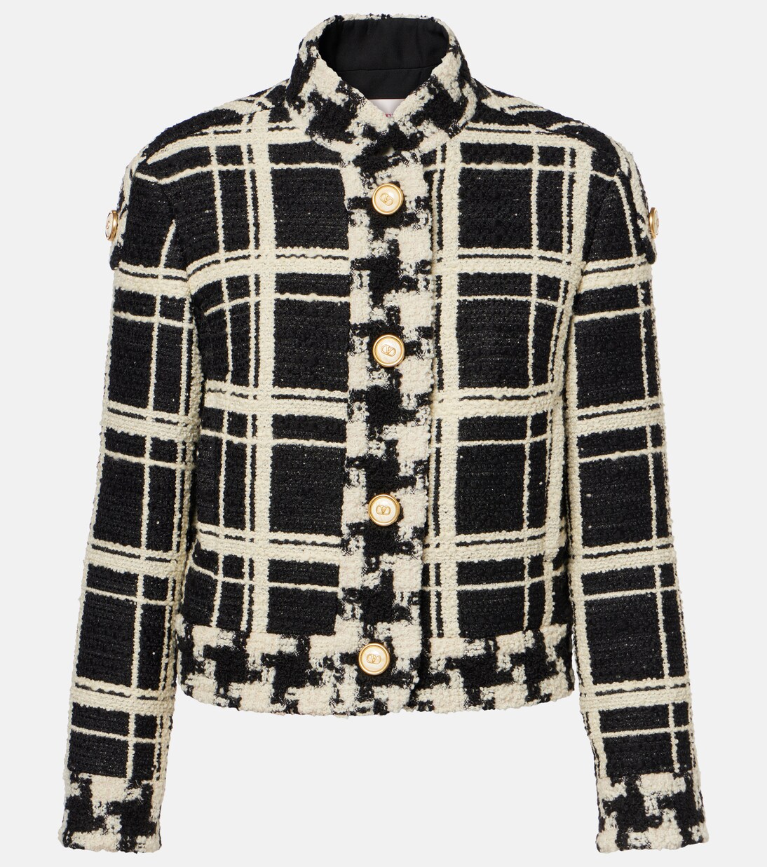 Mossi wool-blend tweed jacket in black - Valentino | Mytheresa