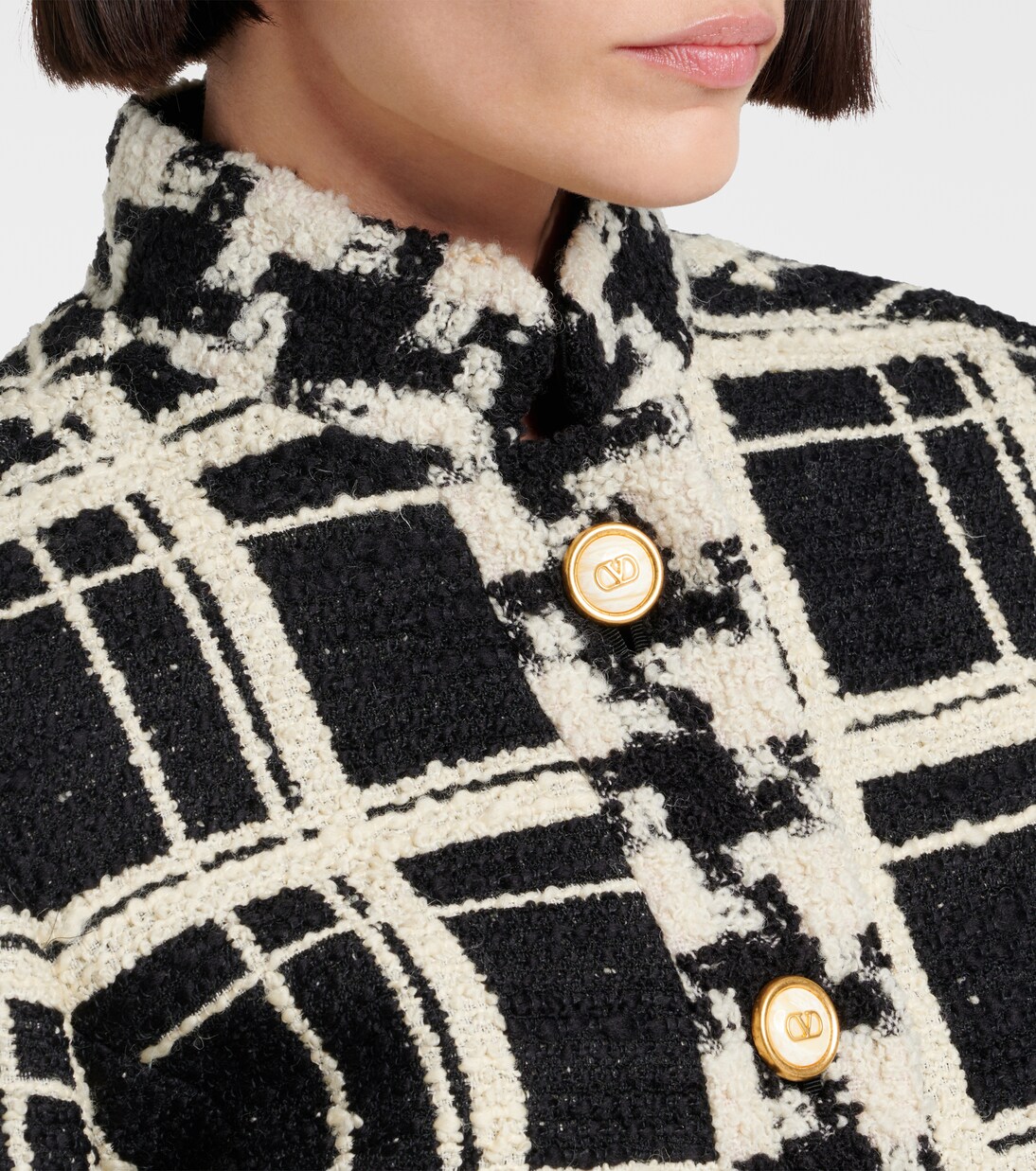 Mossi wool-blend tweed jacket in black - Valentino | Mytheresa