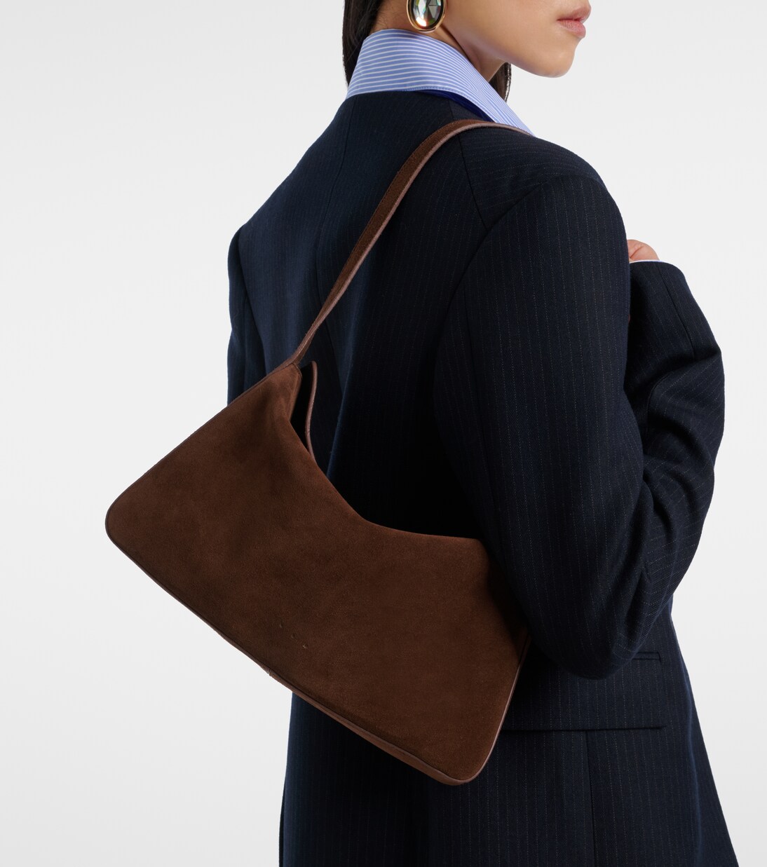 Suede shoulder bag in brown - Aesther Ekme | Mytheresa