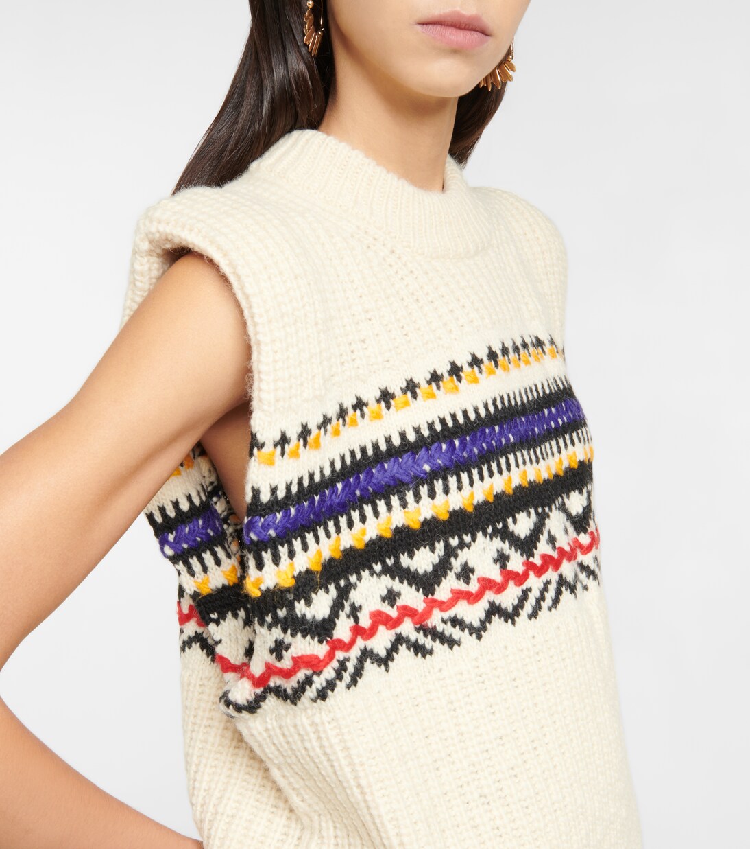 Gresleyge jacquard wool-blend vest in multicoloured - Marant Etoile ...