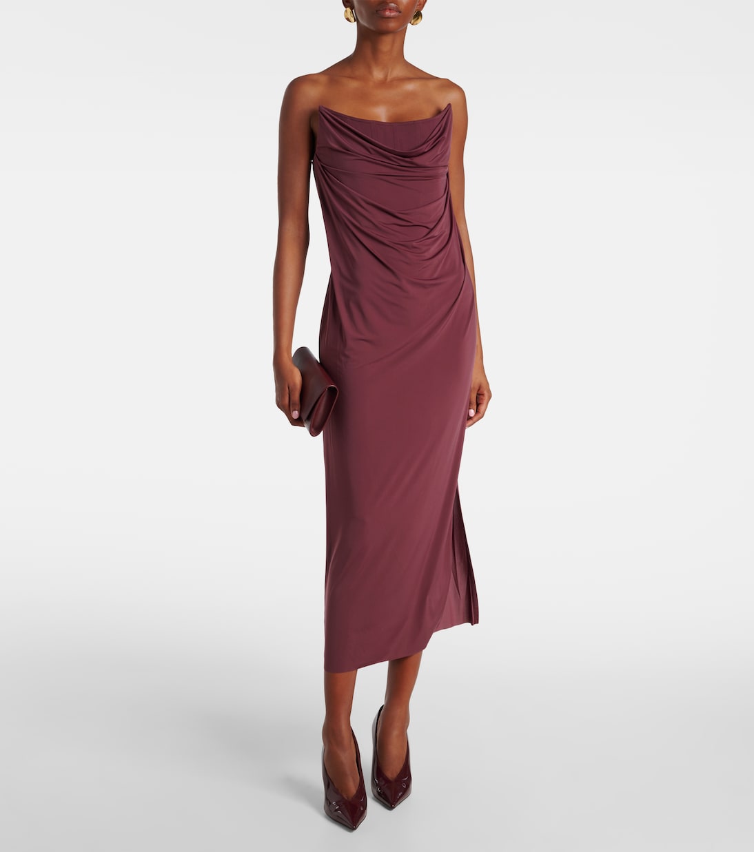 Draped jersey corset dress in red - Alex Perry | Mytheresa