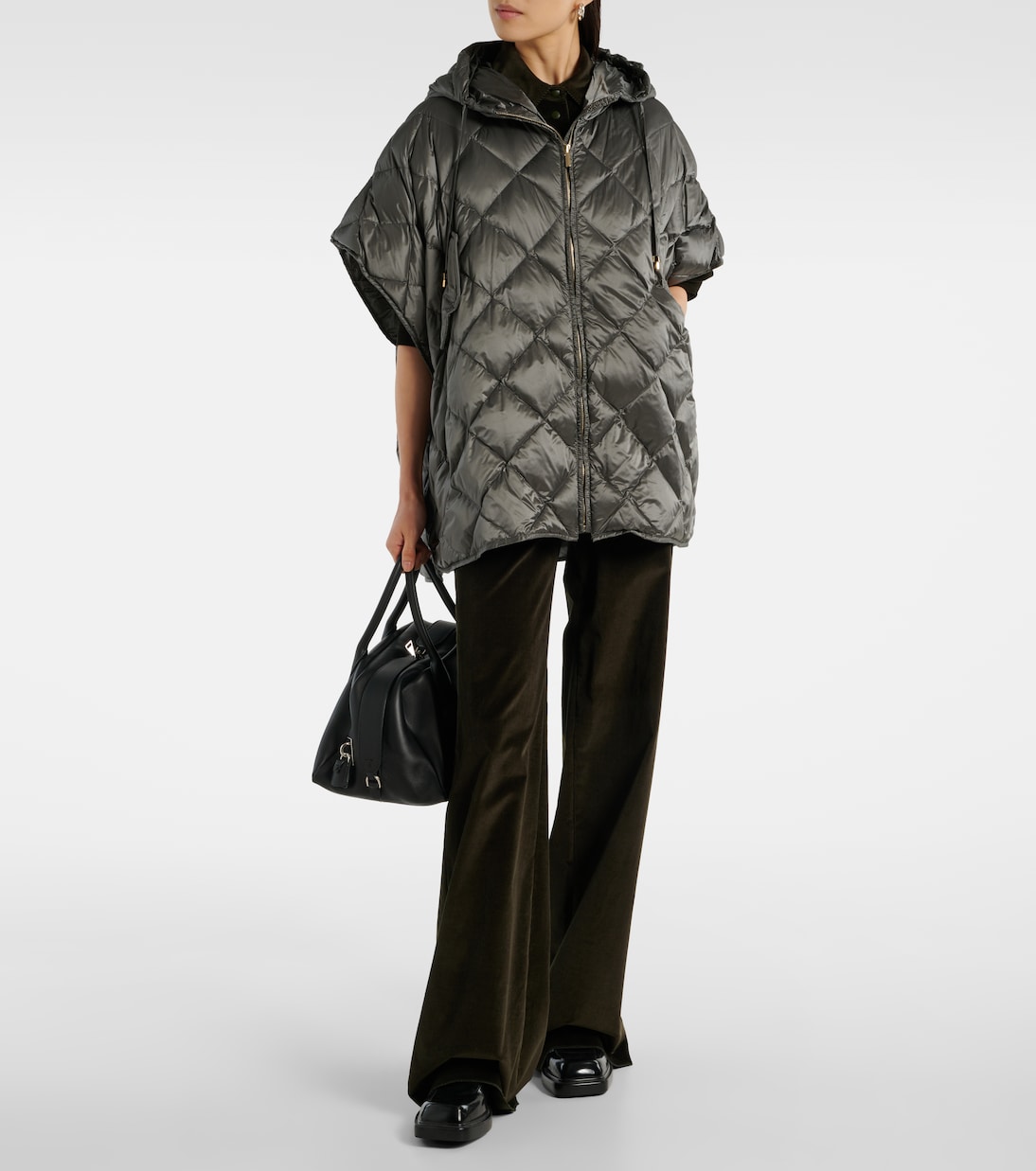 Treman quilted cape in grey - Max Mara | Mytheresa