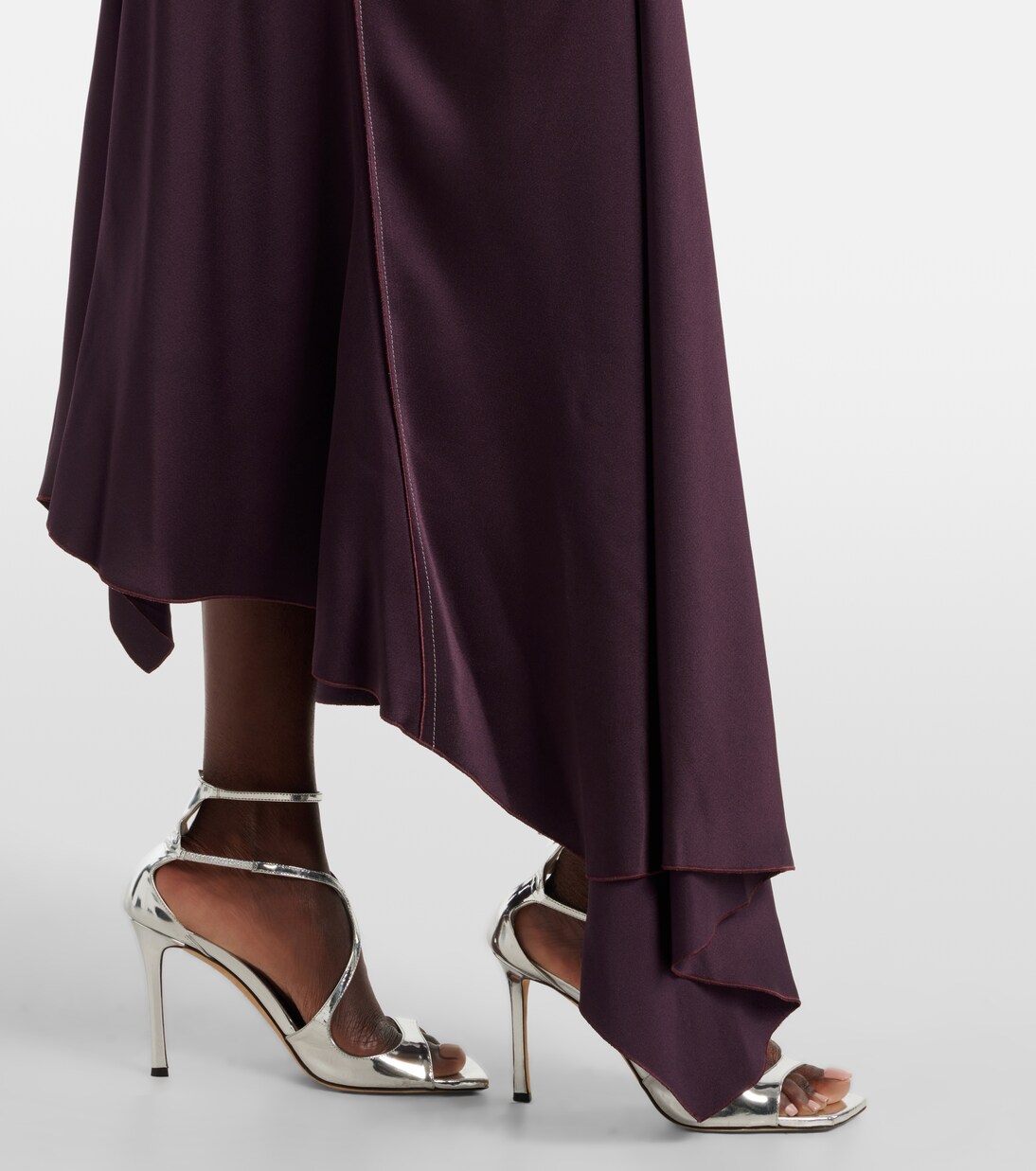 Asymmetric draped maxi dreess in purple - Victoria Beckham | Mytheresa