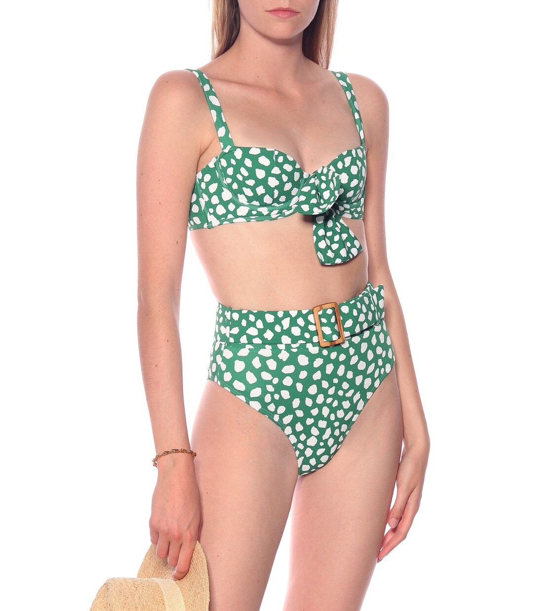 Clara leopard-print bikini bottoms in green - Alexandra Miro | Mytheresa