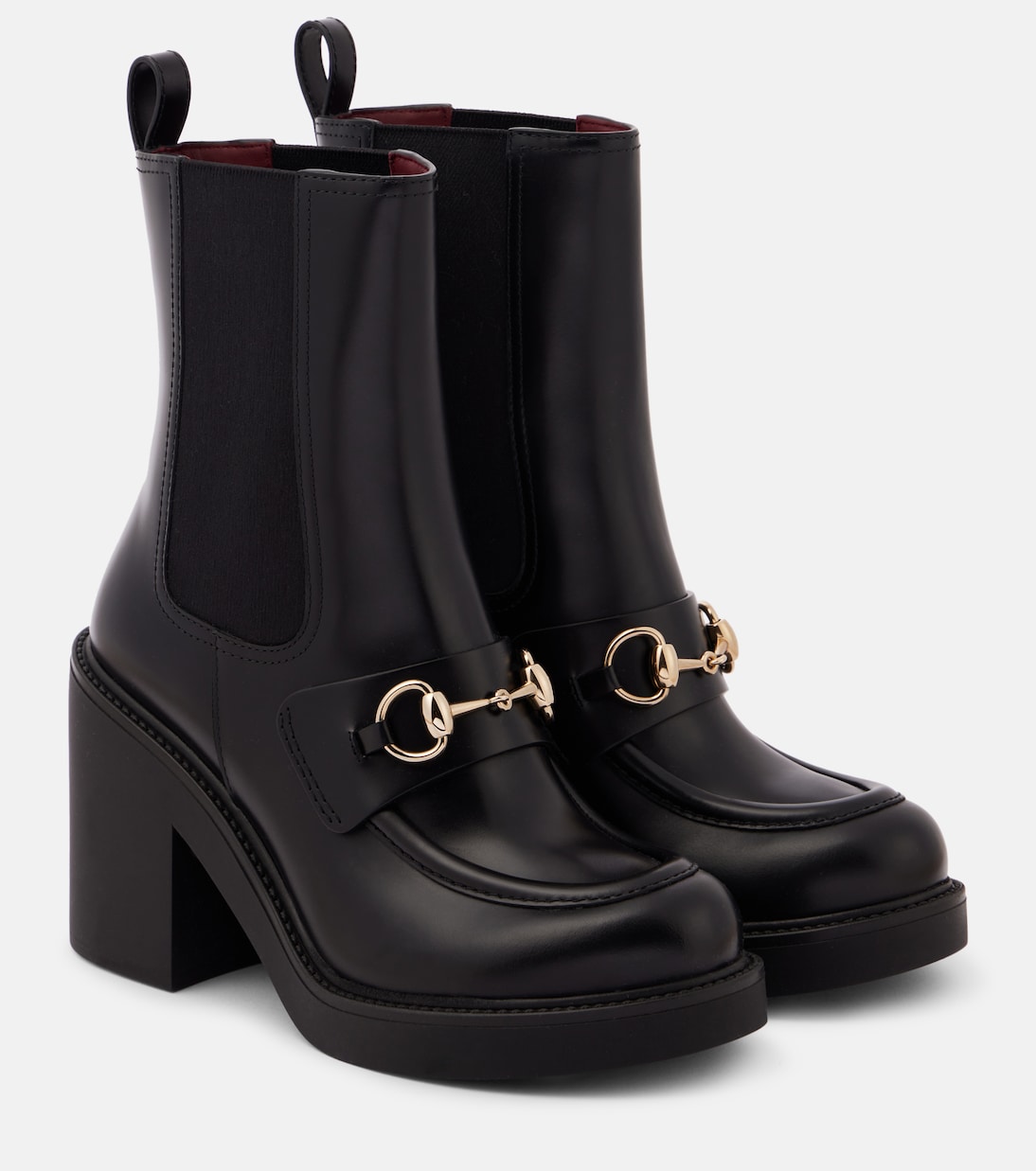 Horsebit leather Chelsea boots in black - Gucci | Mytheresa