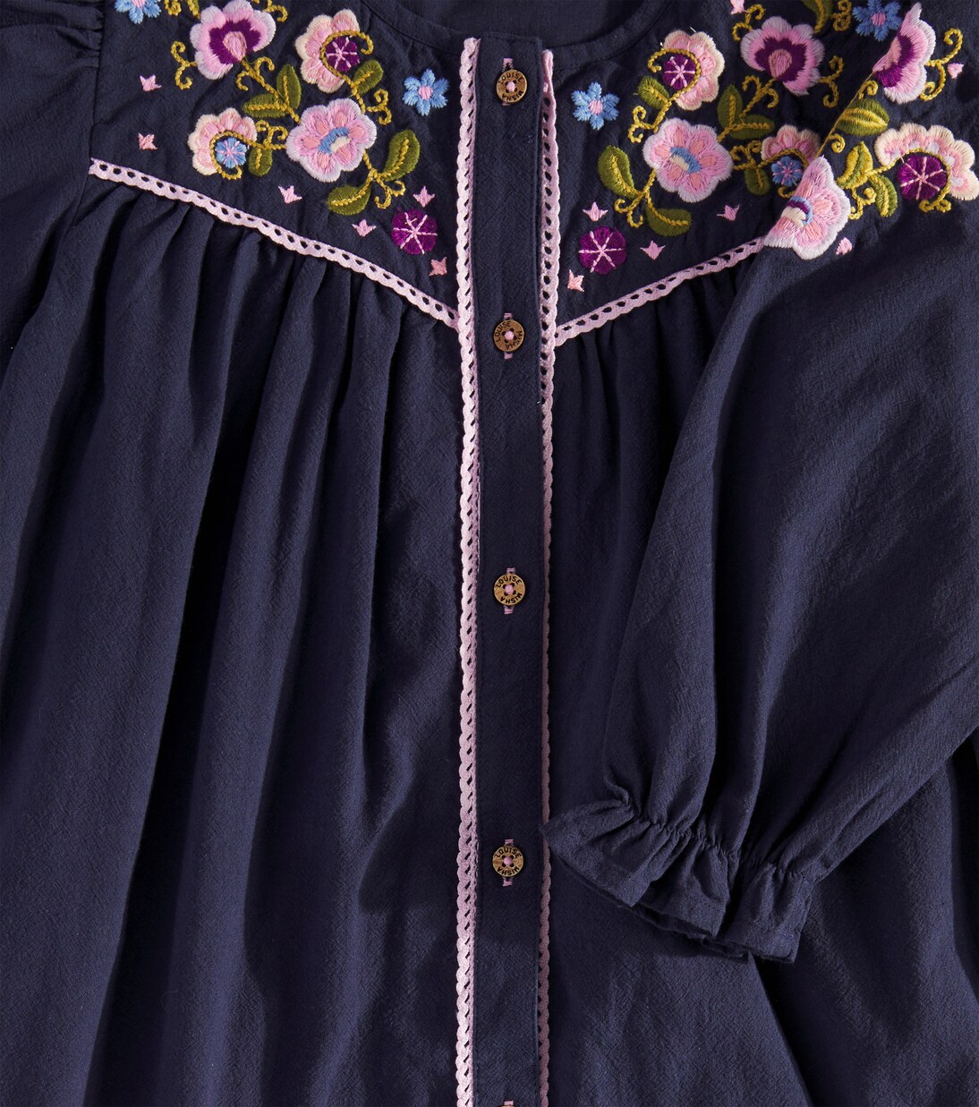 Floriane embroidered cotton dress in blue - Louise Misha | Mytheresa