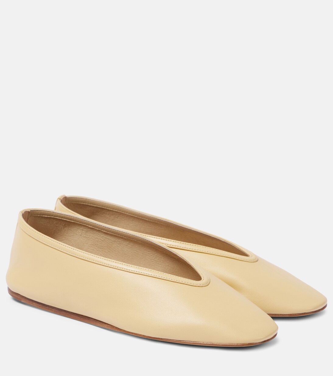 Luna leather ballet flats in yellow - Le Monde Beryl | Mytheresa
