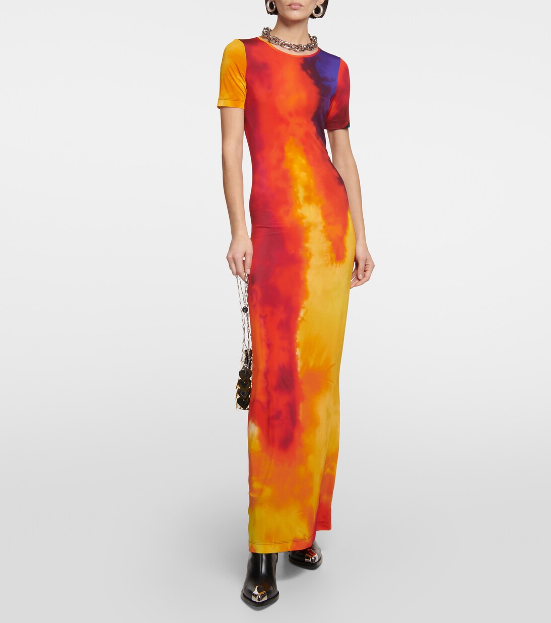 Printed maxi dress in black - Rabanne | Mytheresa