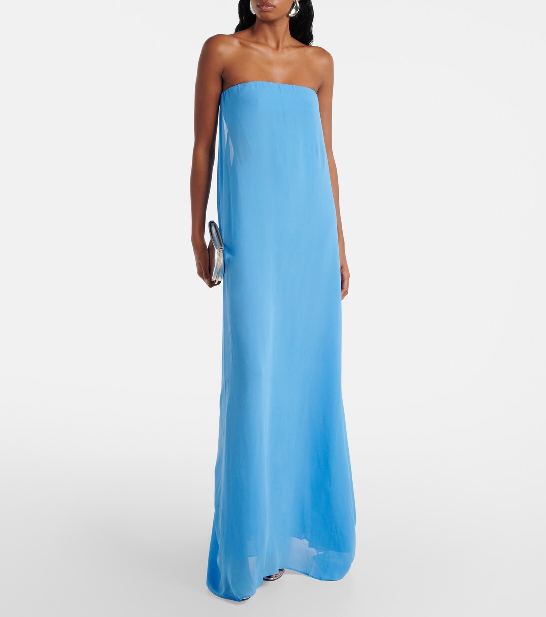 Silk bustier dress in blue - Christopher Esber | Mytheresa