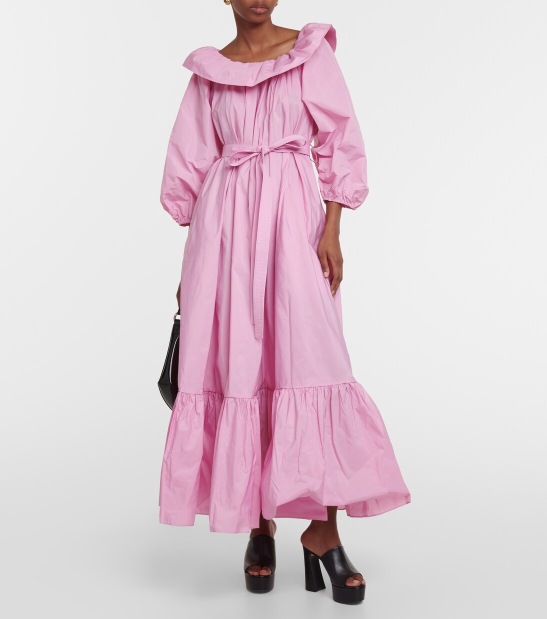 Off-shoulder faille maxi dress in pink - Patou | Mytheresa