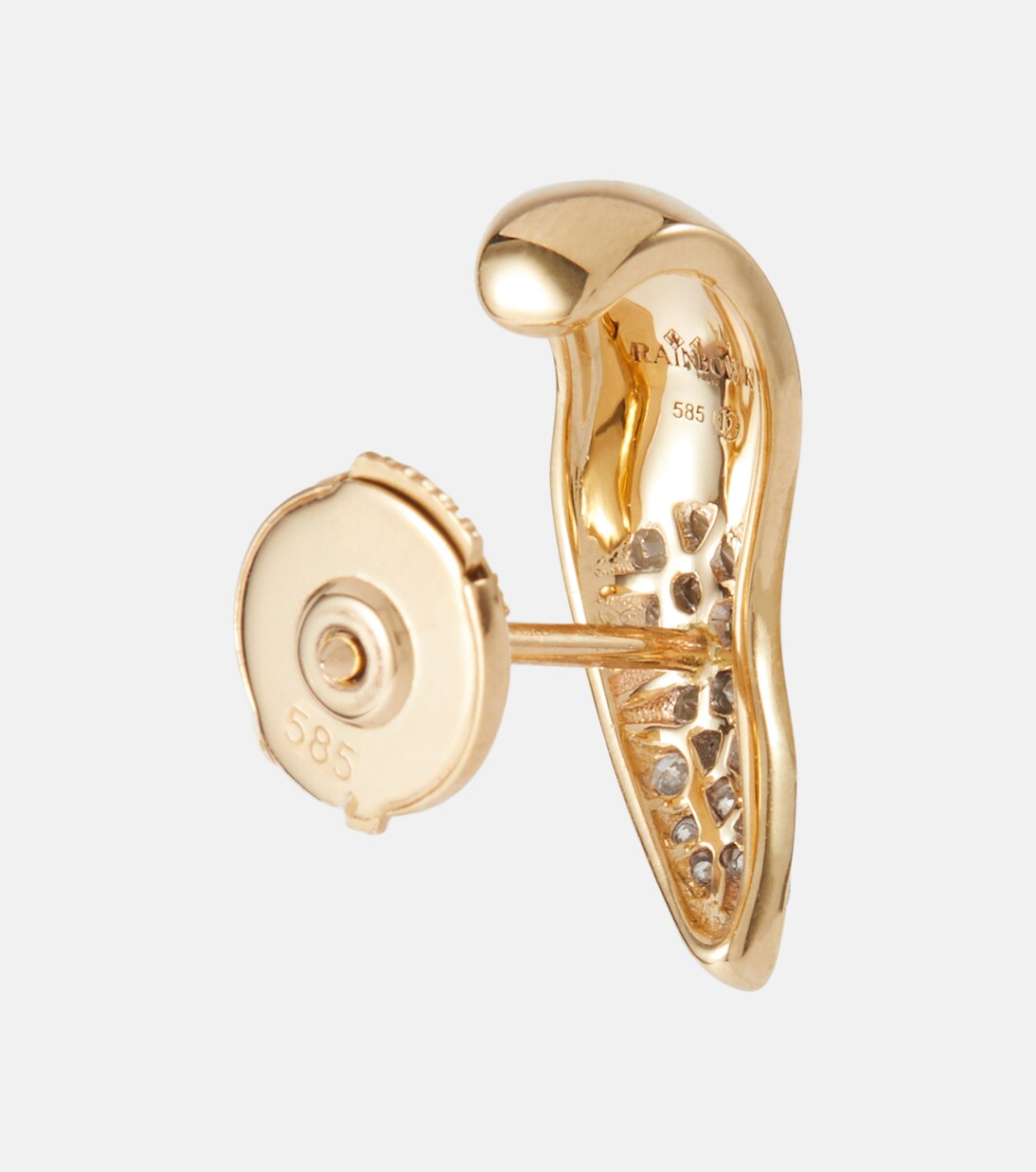 Requin Bo Nano 14kt gold single earring with diamonds in gold - Rainbow ...