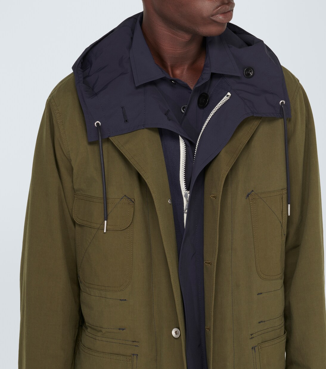 Reversible cotton-blend ripstop coat in green - Sacai | Mytheresa