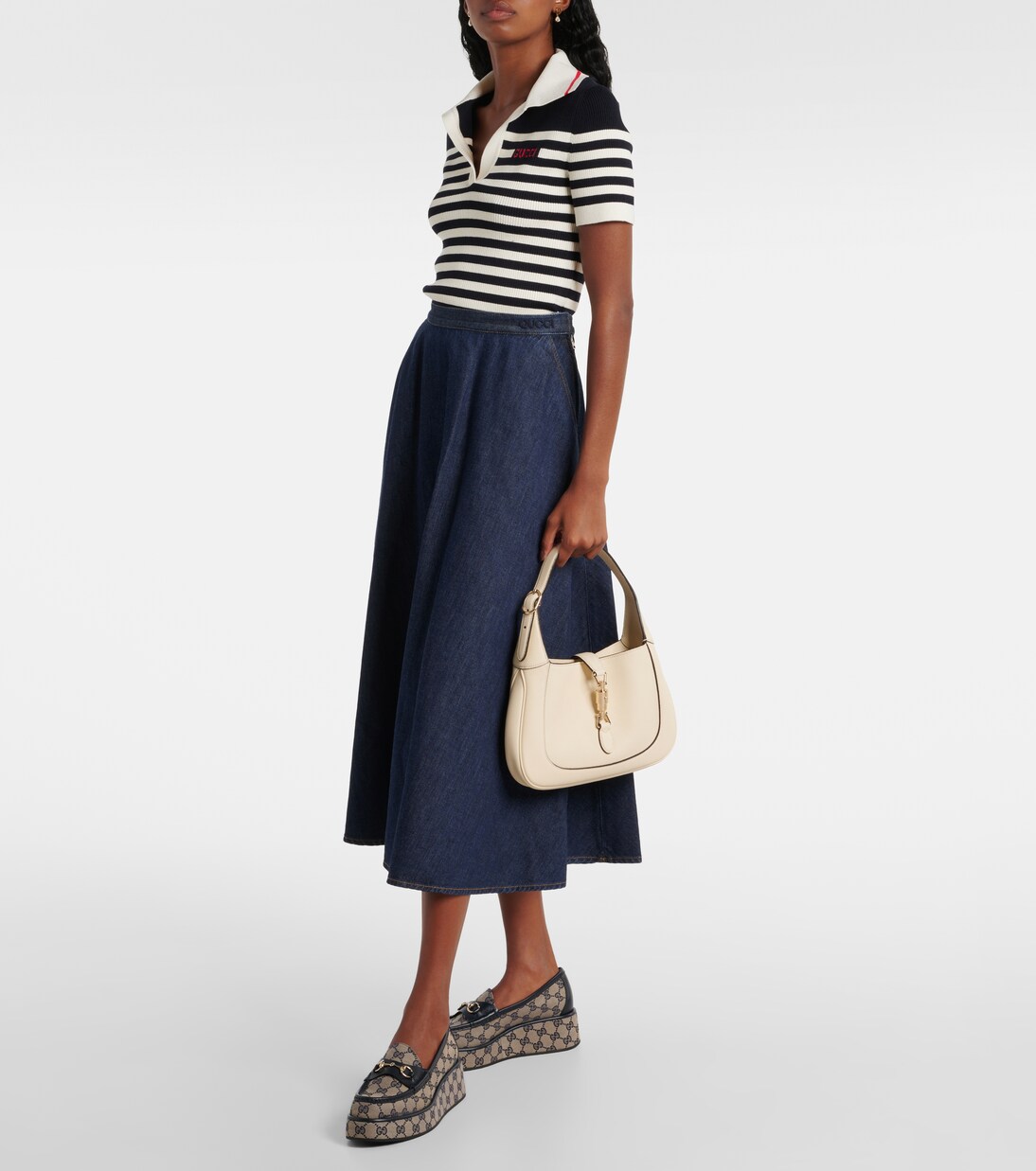 Gucci Jackie 1961 Small leather shoulder bag in white - Gucci | Mytheresa